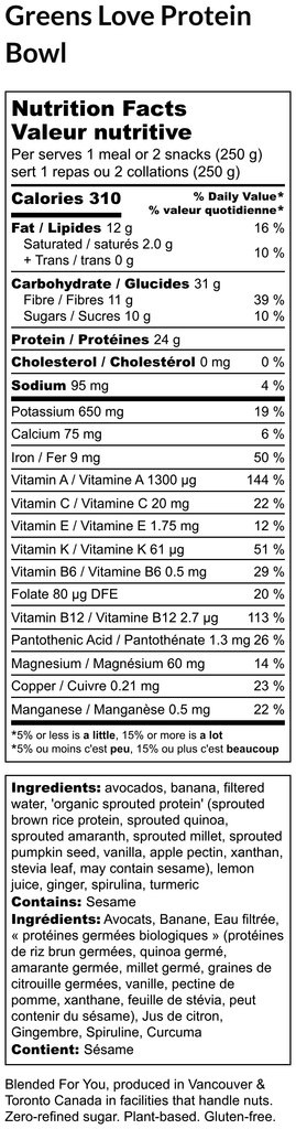 Greens Love Protein Smoothie Bowl – Blended For You